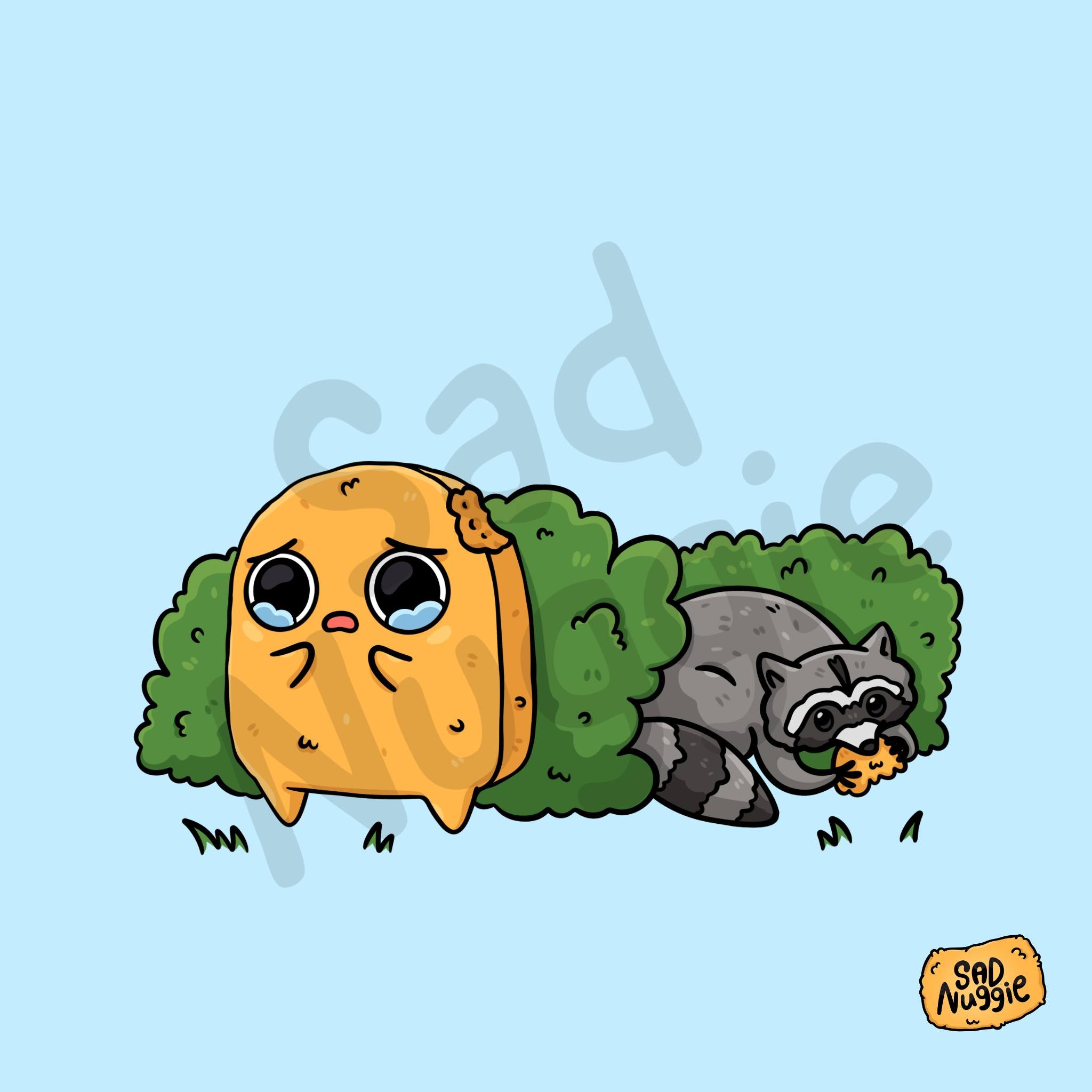 Something Bit Me Sad Nuggie Sticker