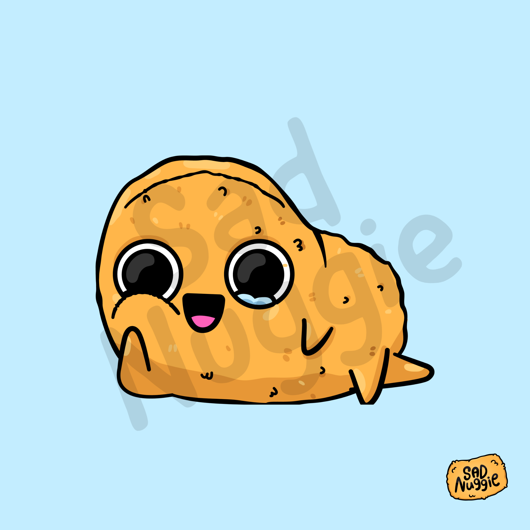 Intrigued Sad Nuggie Sticker