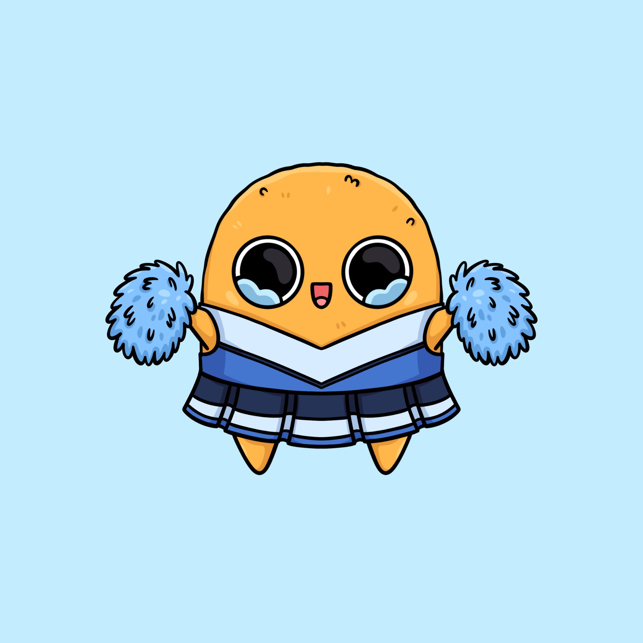 Cheerleader Sad Nuggie Sticker