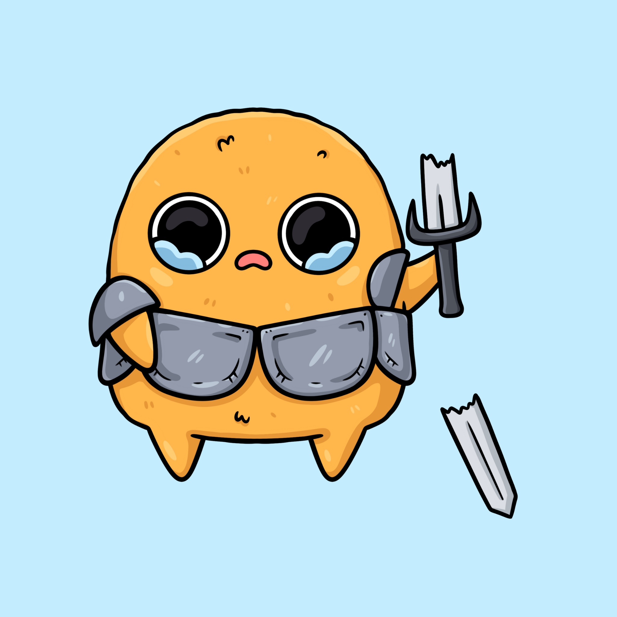 Fighter Sad Nuggie Sticker