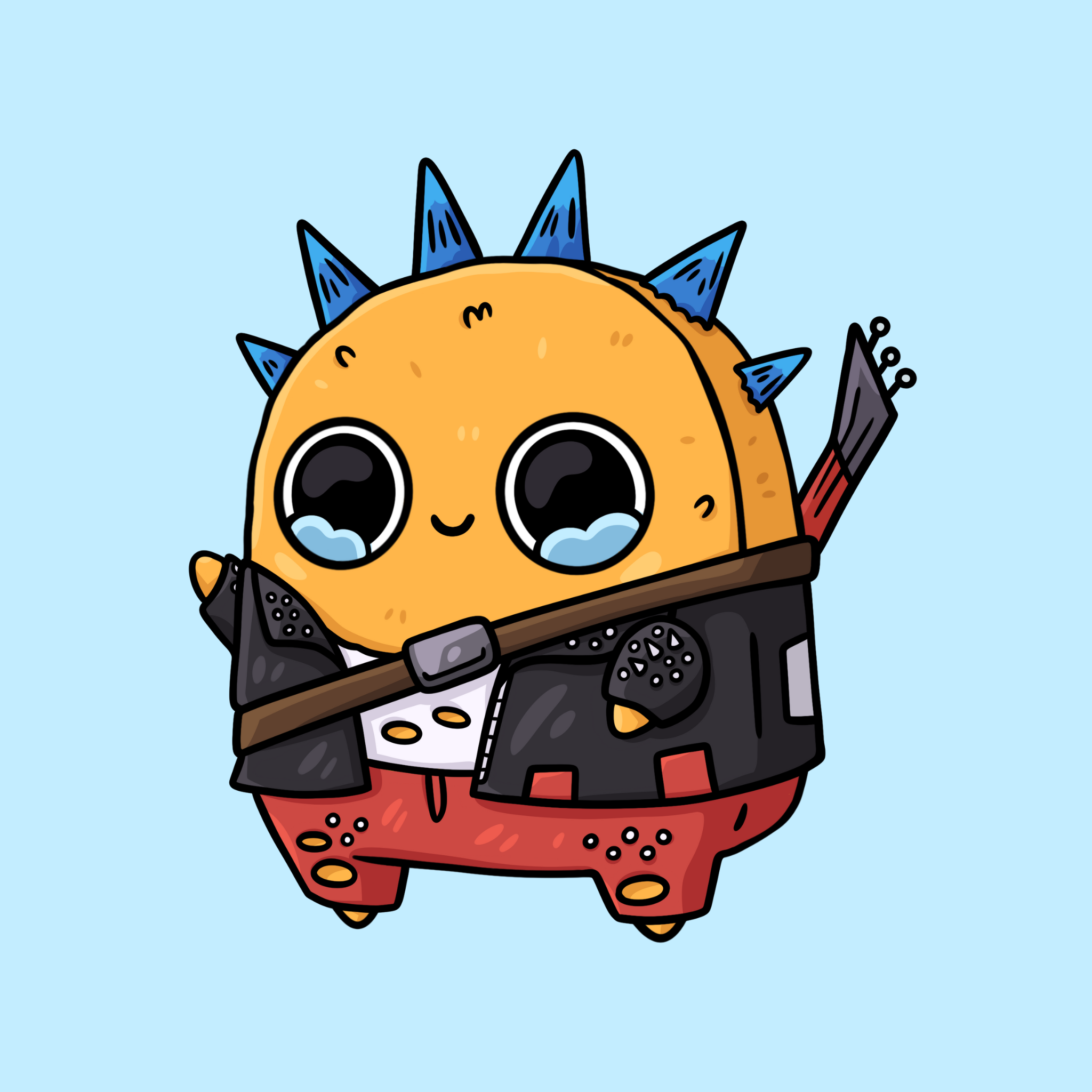 Punk Rocker Sad Nuggie Sticker